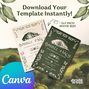 Hobbit Party Invitation Template, Tolkien-inspired, Rings of Power ...