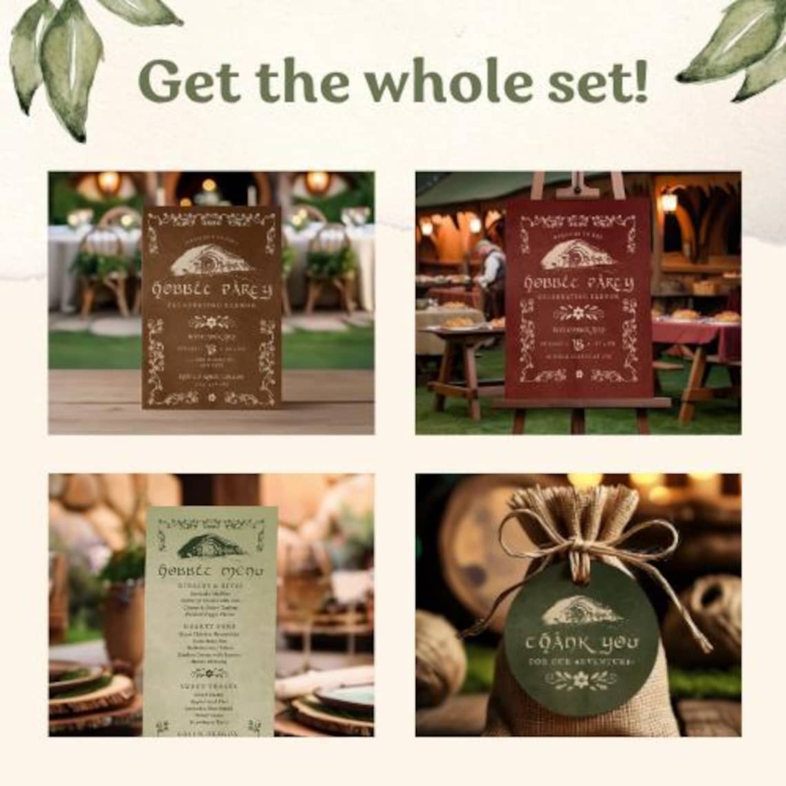 Hobbit Party Menu Template, Rings of Power, Edit in Canva (digital ...