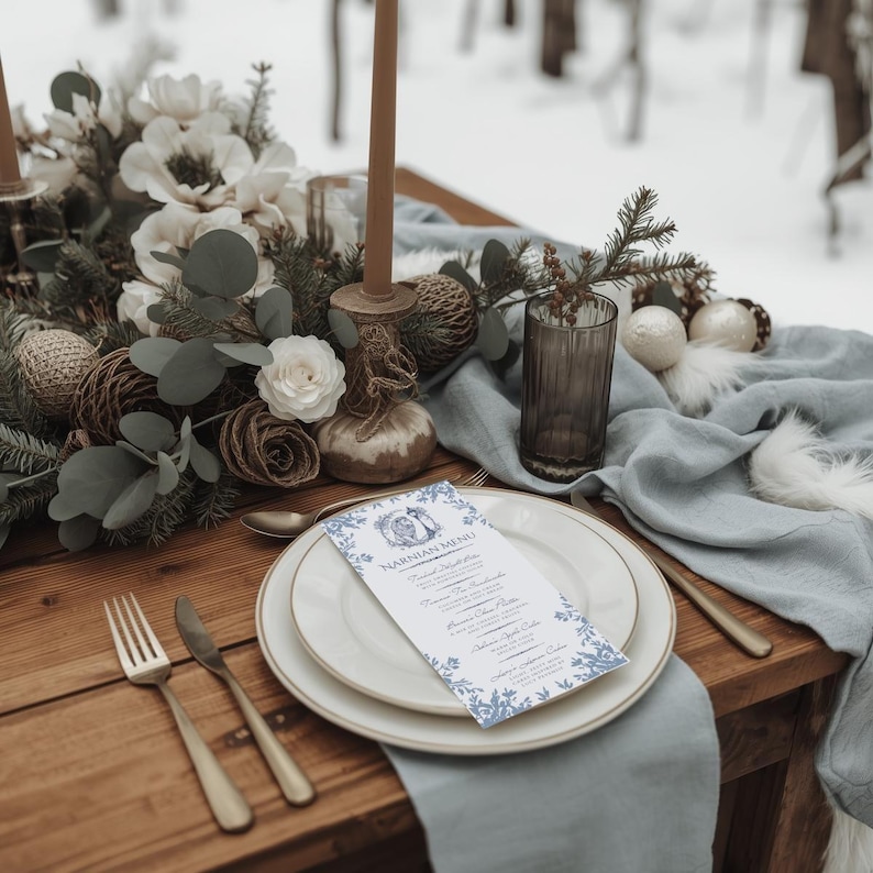 Lantern Waste Narnia Menu Template: Fantasy Medieval Party (digital ...