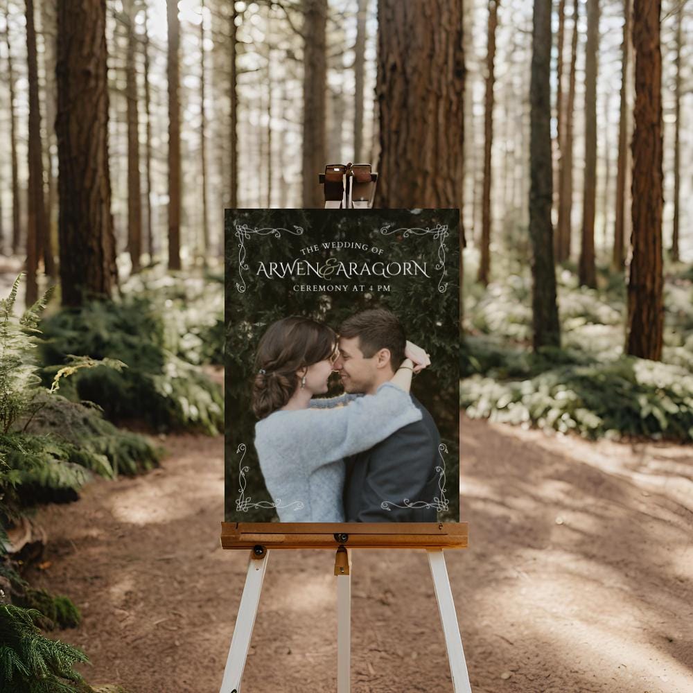 Elvish Wedding Poster Sign, Tolkien-inspired (edit in Canva) - Etsy