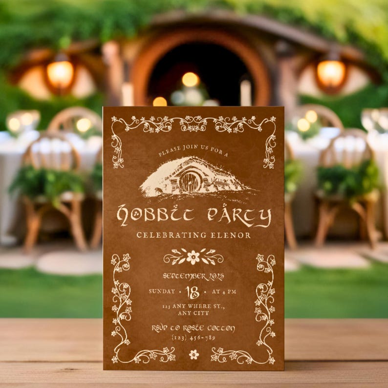 Hobbit Party Invitation Template, Tolkien-inspired, Rings of Power ...
