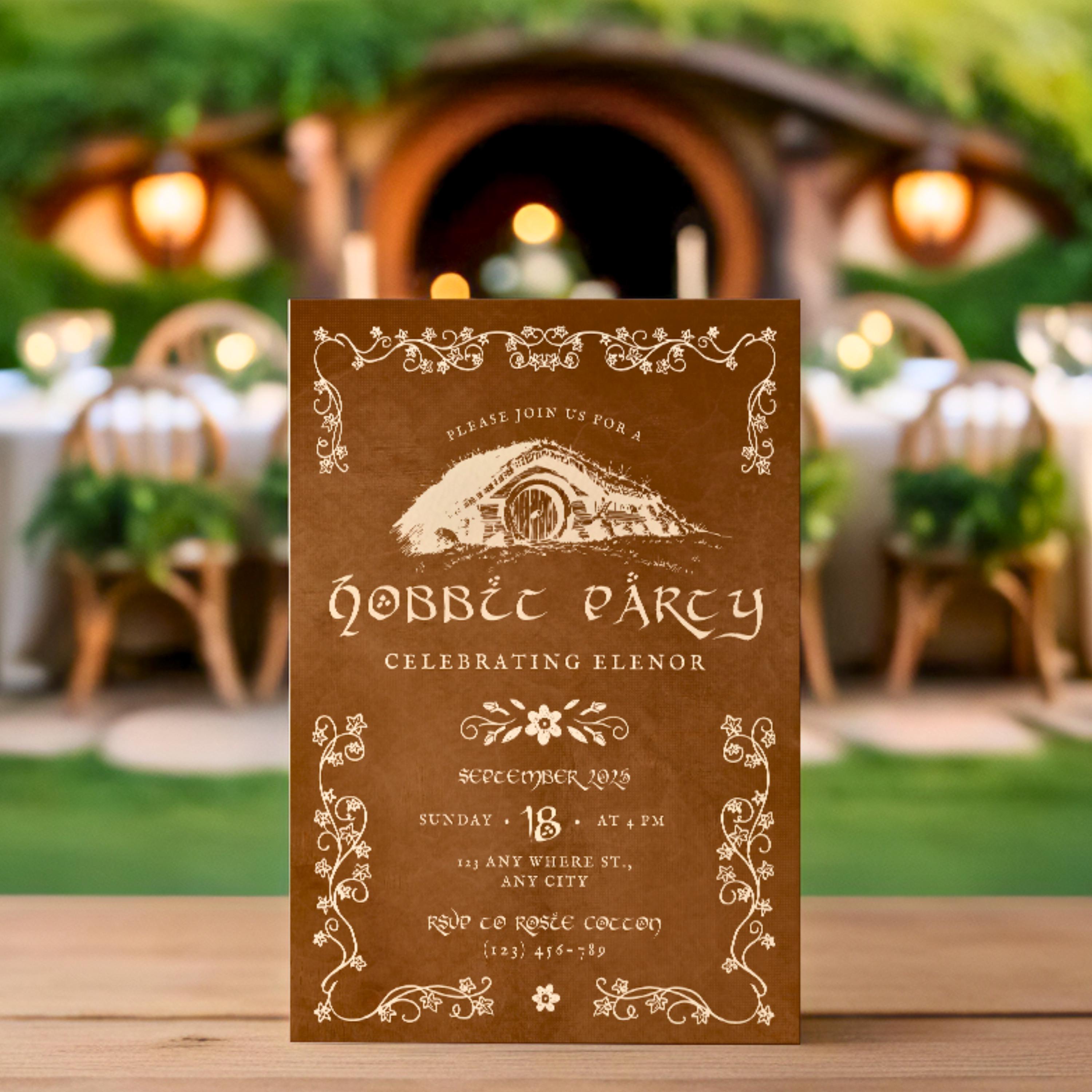 Hobbit Party Invitation Template, Tolkien-inspired, Rings of Power ...