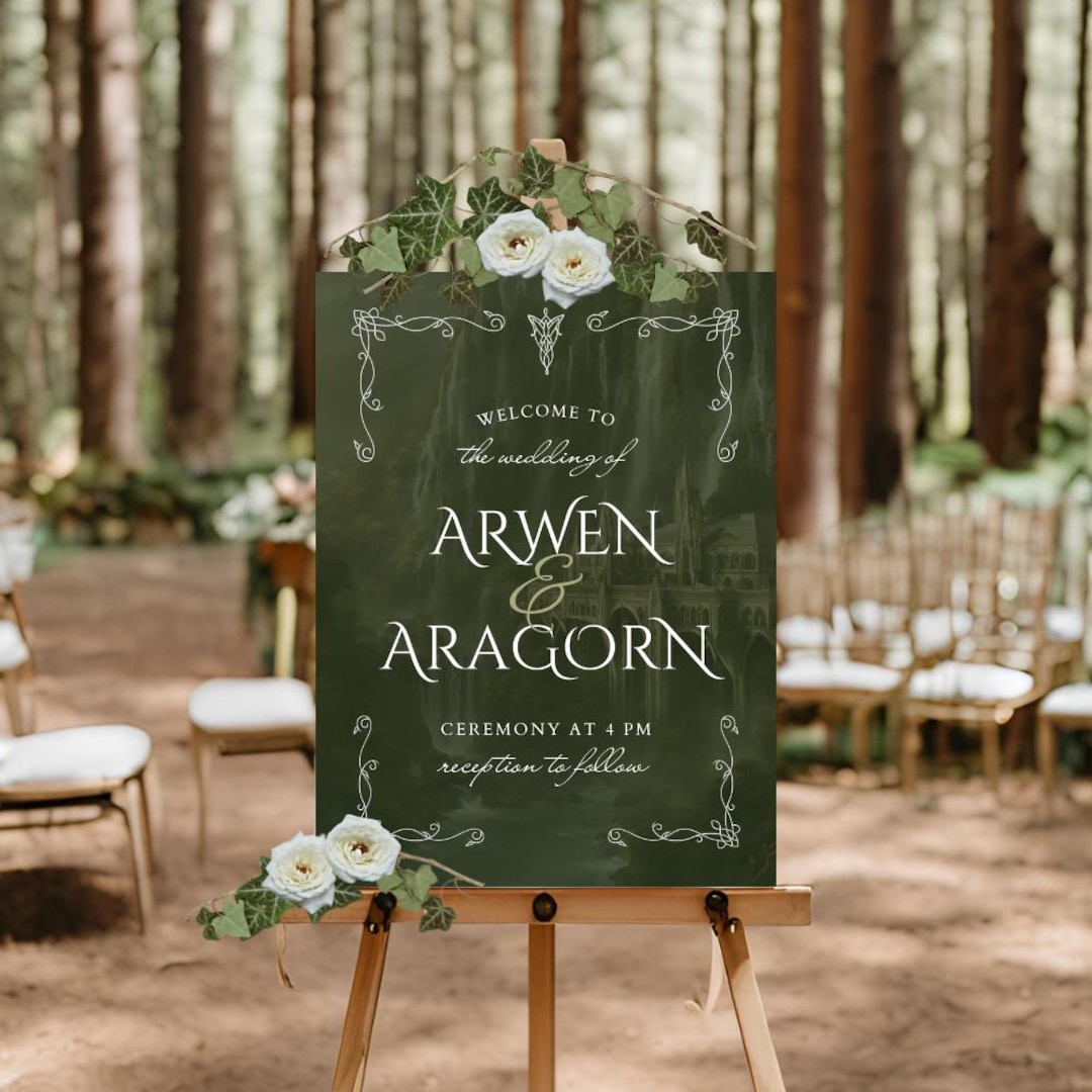 Elvish Wedding Poster Sign, Tolkien-inspired (edit in Canva) - Etsy
