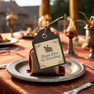 Medieval Party Favor Tags Template, 2x2" Printable Tags, Knight & Lady ...