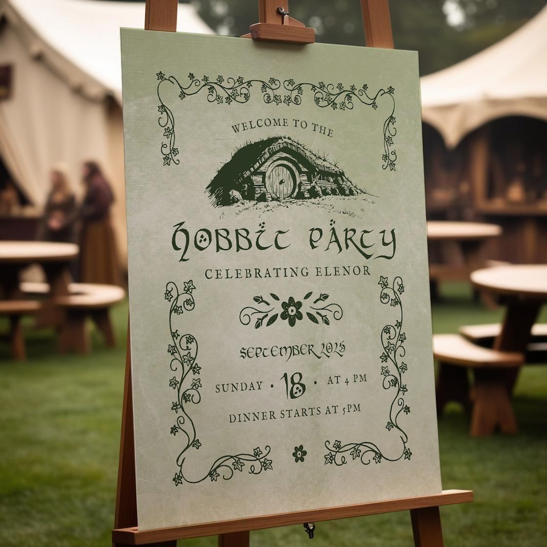 Hobbit Party Poster Template, Tolkien-inspired, Rings of Power, LOTR ...