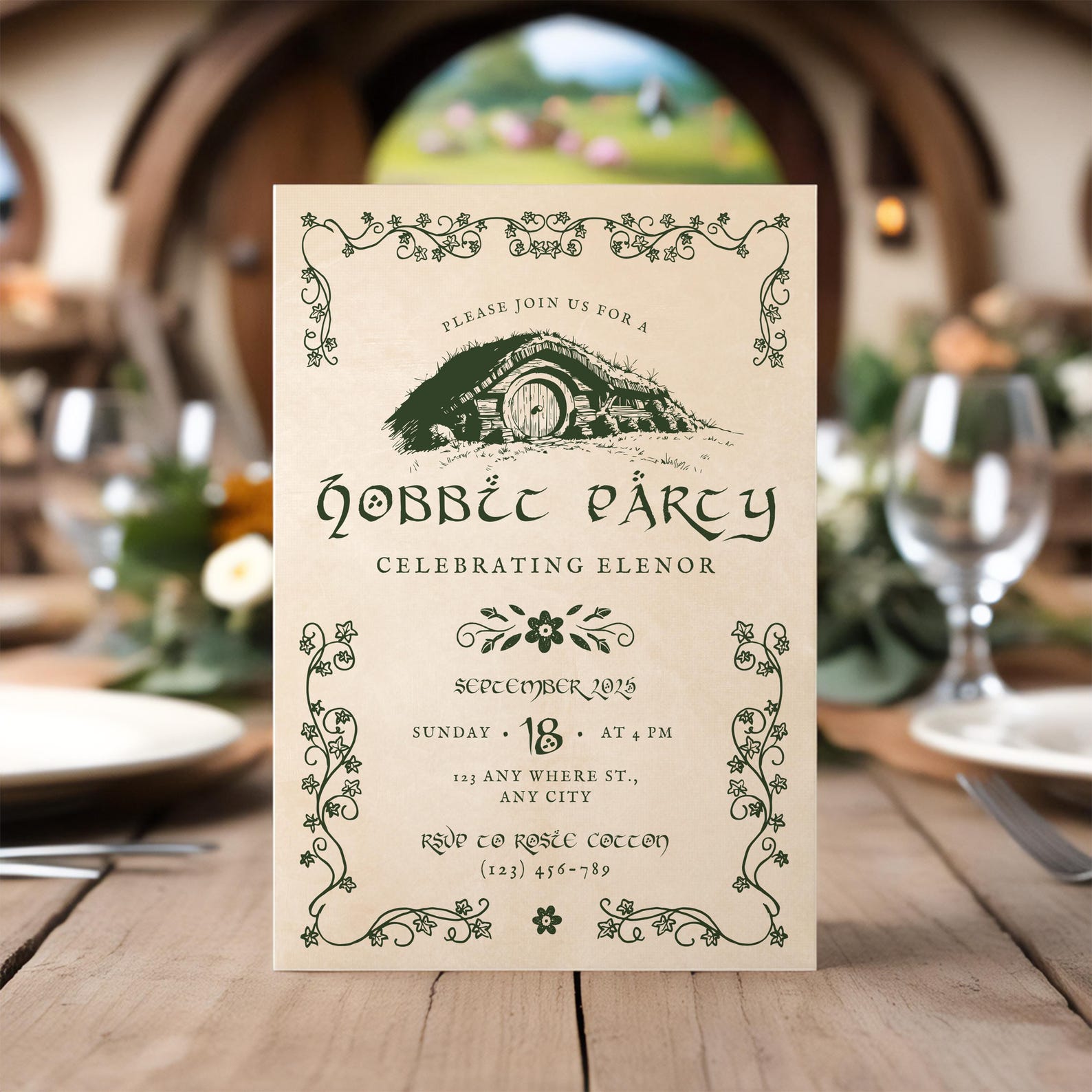 Hobbit Party Invitation Template, Tolkien-inspired, Rings of Power ...