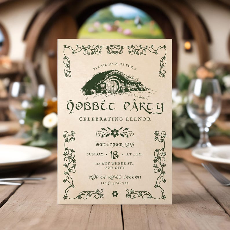 Hobbit Party Invitation Suite, Tolkien-inspired, Rings of Power, LOTR ...