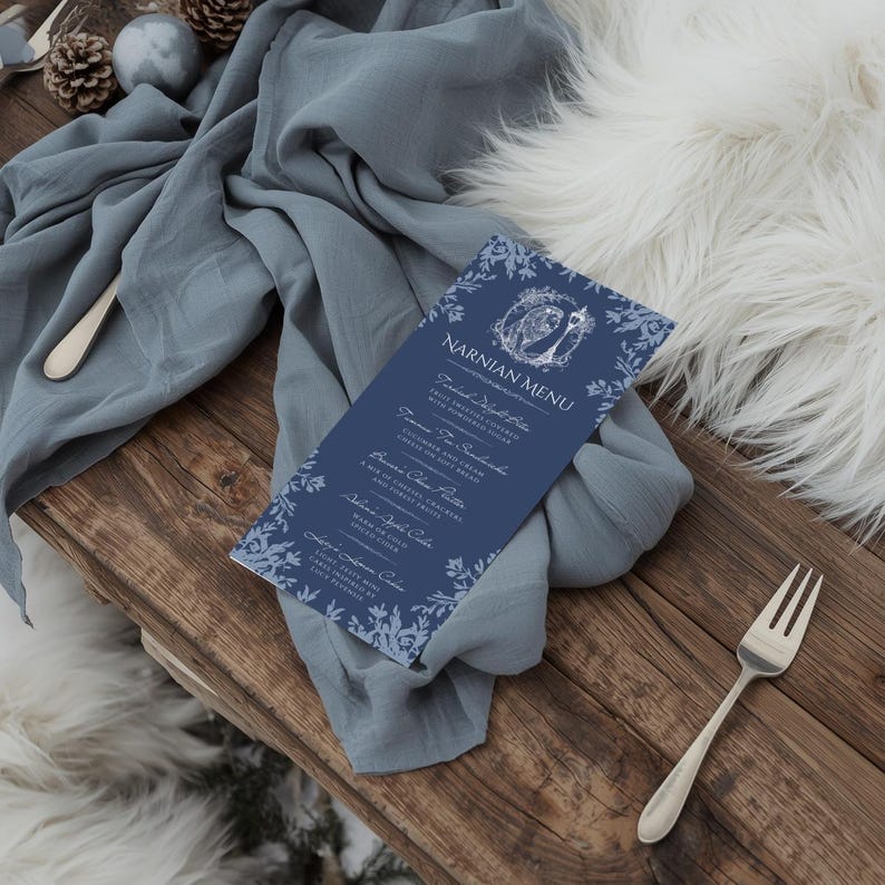 Lantern Waste Narnia Menu Template: Fantasy Medieval Party (digital ...