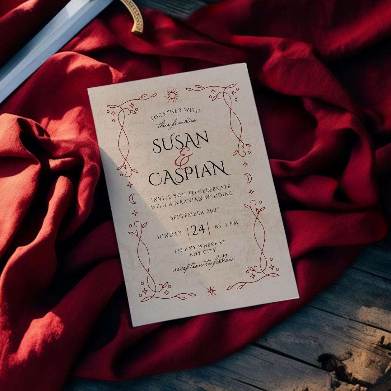 Narnia Wedding Invitation Template: Fantasy Medieval Party (digital ...