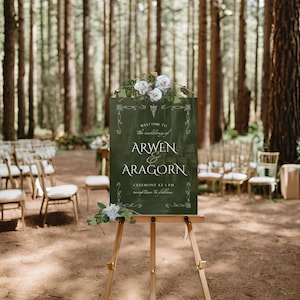 Elvish Wedding Poster Sign, Tolkien-inspired (edit in Canva) - Etsy