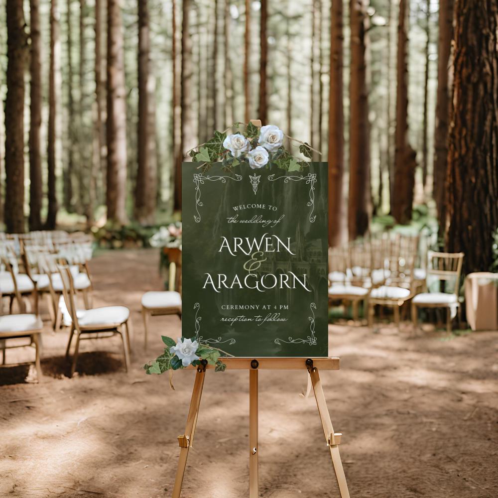 Elvish Wedding Poster Sign, Tolkien-inspired (edit in Canva) - Etsy