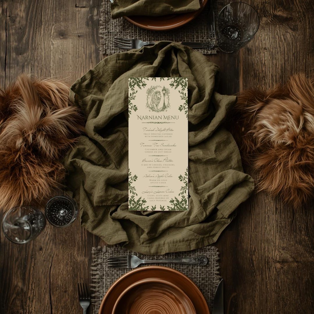 Lantern Waste Narnia Menu Template: Fantasy Medieval Party (digital ...