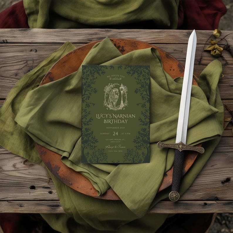 Lantern Waste Narnia Invitation Template: Fantasy Medieval Party ...