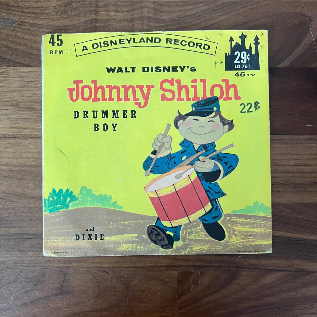 Vintage Disneyland Record, Walt Disney's Johnny Shiloh, 45 RPM - Etsy