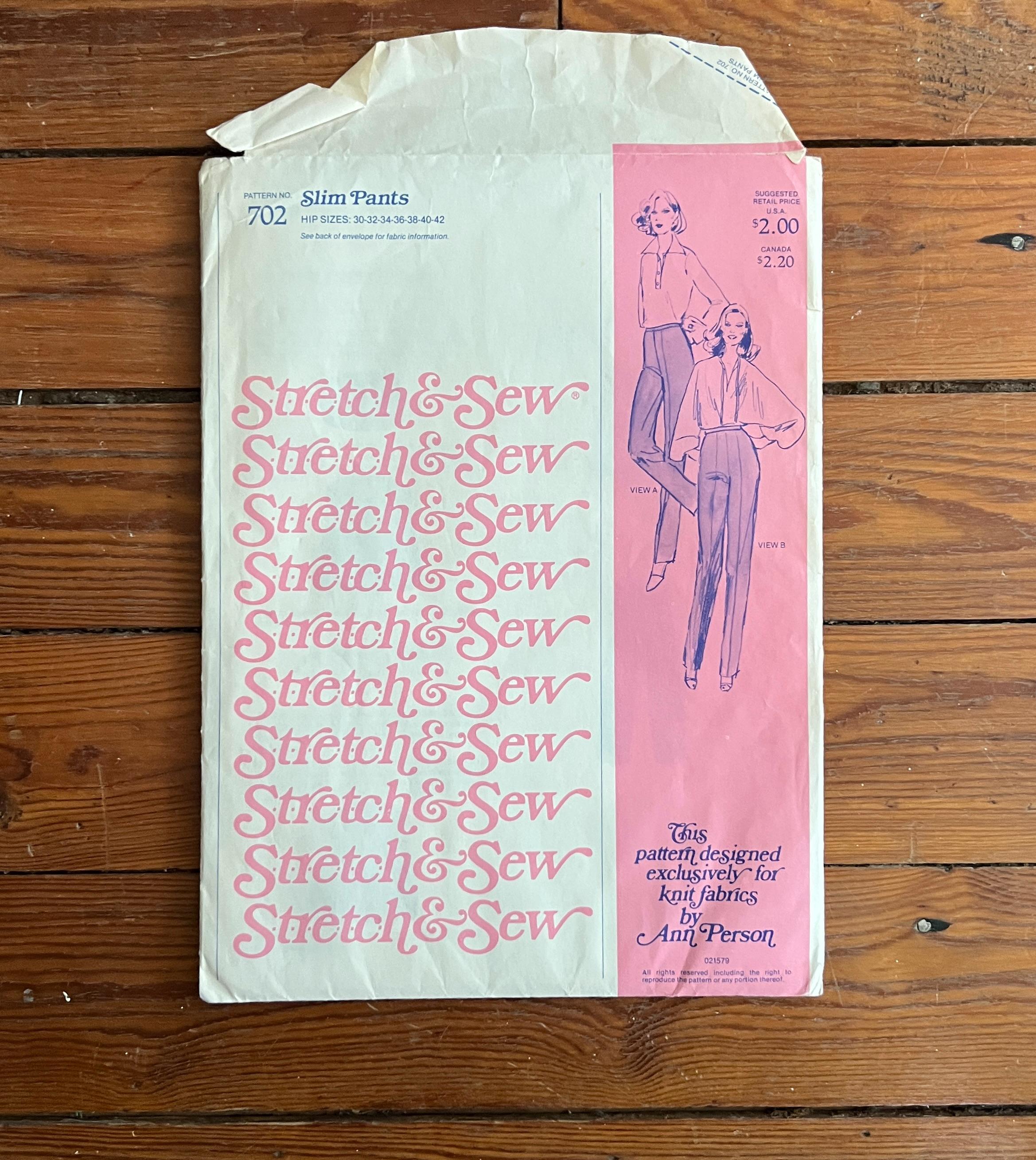 Vintage Stretch & Sew Sewing Pattern No. 702 Slim Pants, Sizes 30-42 ...