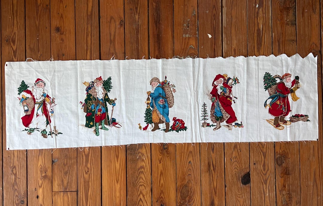 Vintage Olde Father Christmas Appliqué Set of 5 - Etsy