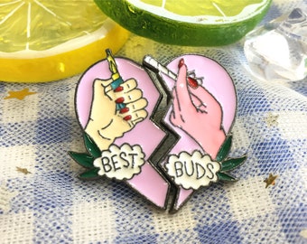 Best Buds Enamel Pin Pins Set Label Pin Hard Cute Kawaii Funny - Etsy