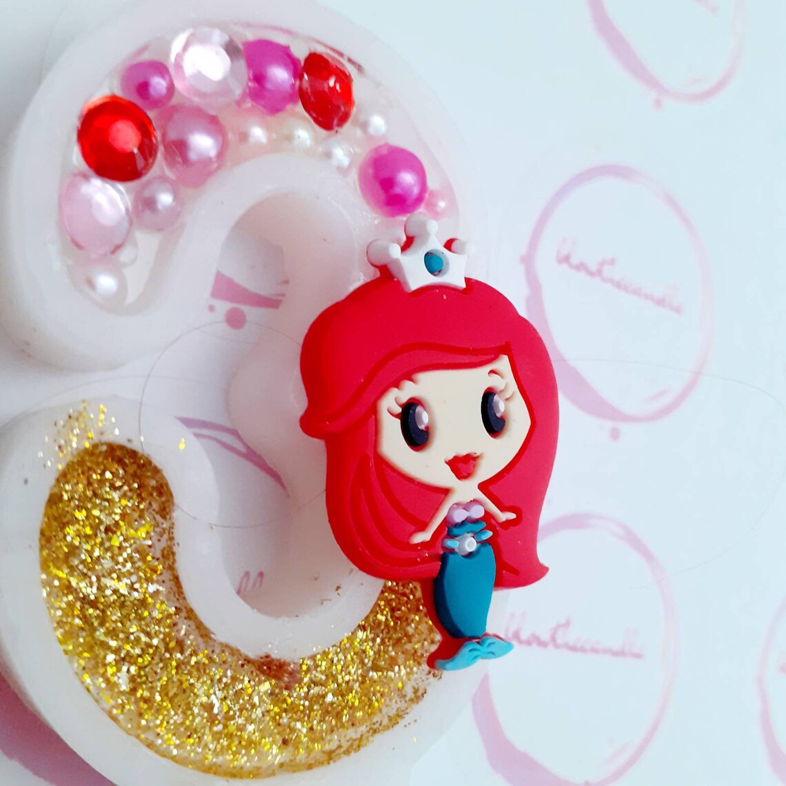 Princess Birthday Candle, Girl Party Princess Theme, Sparkly One Candle ...