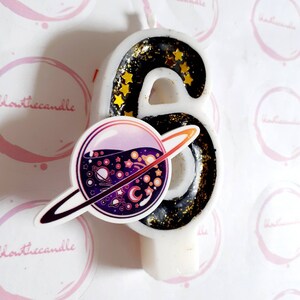 Space Birthday Candle, Galaxy Candle, Space Cake Decor, Planet Candle ...