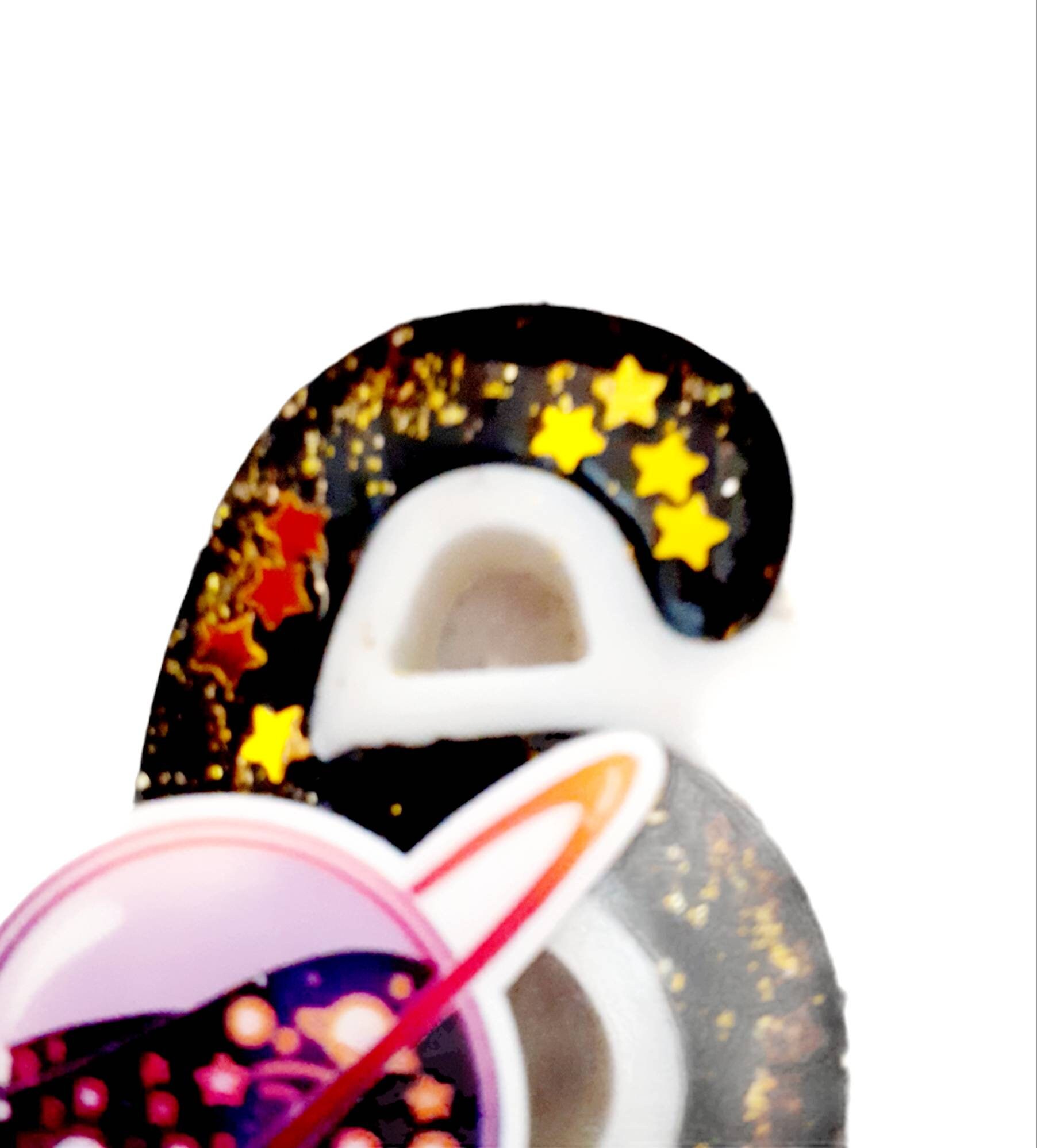 Space Birthday Candle, Galaxy Candle, Space Cake Decor, Planet Candle ...