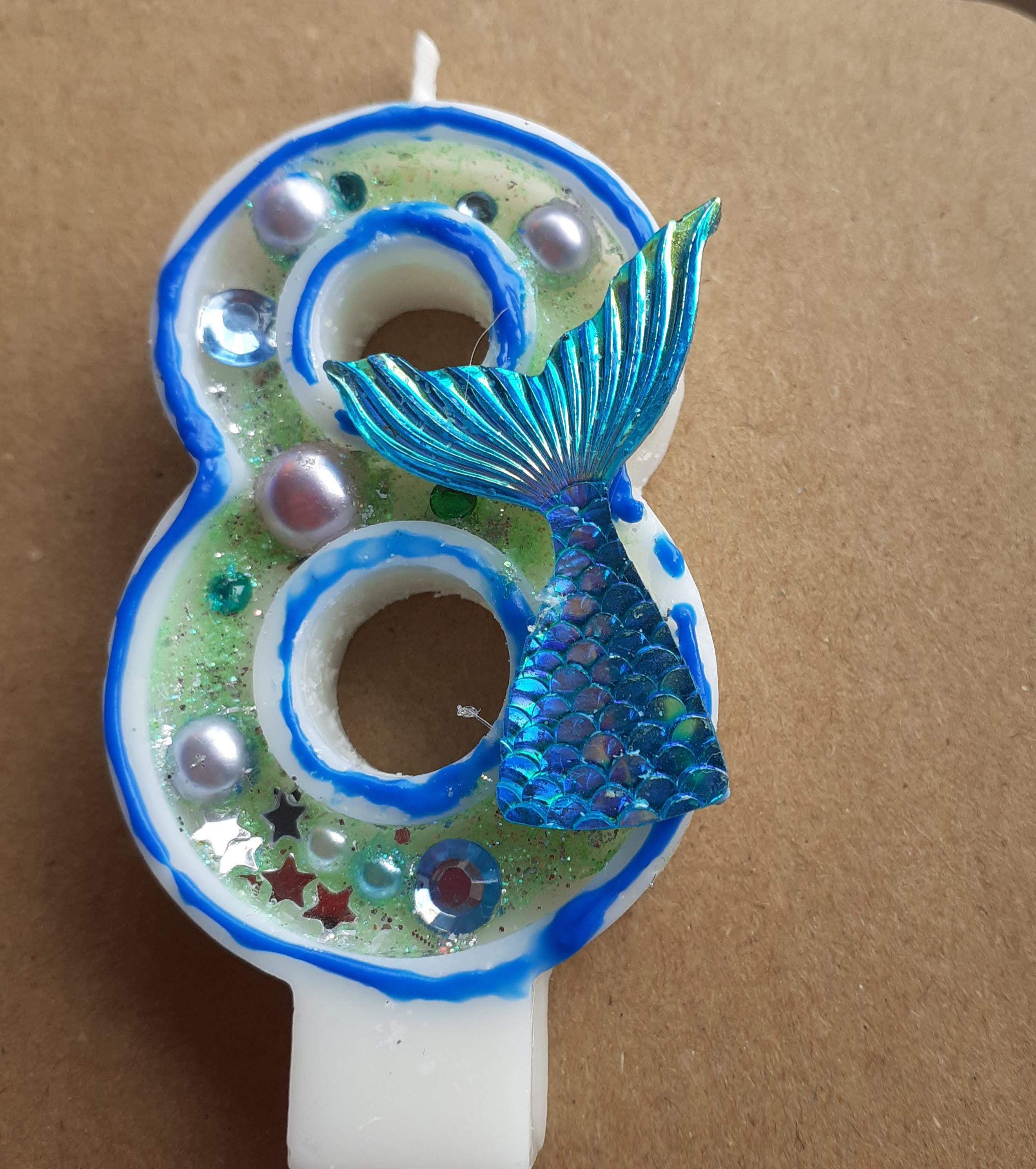 Mermaid Birthday Candle, Mermaid Cake Topper, Ariel Party Decor, 1st ...