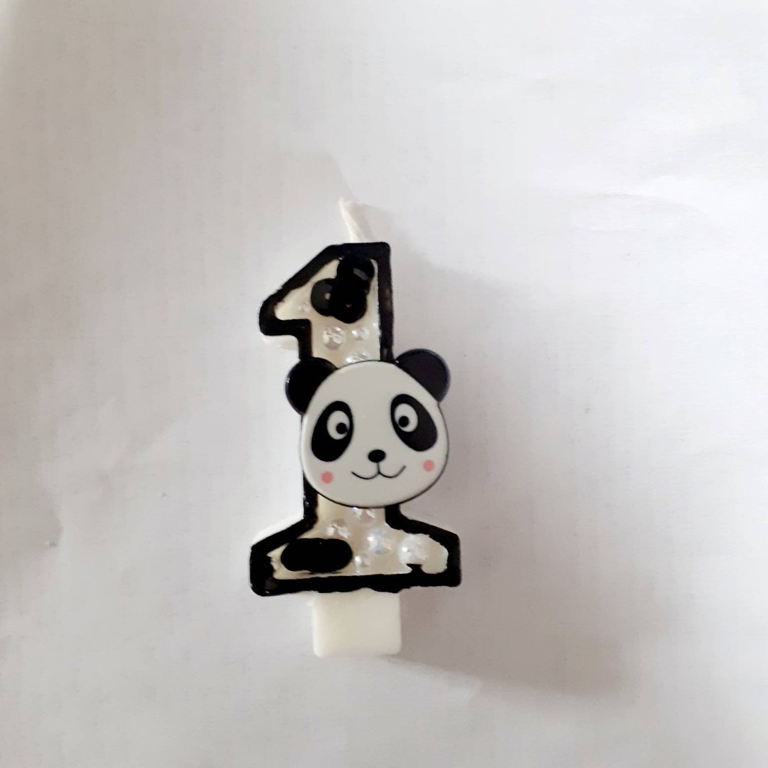 Panda Number Birthday Candle: Panda Theme Party Decor - Etsy