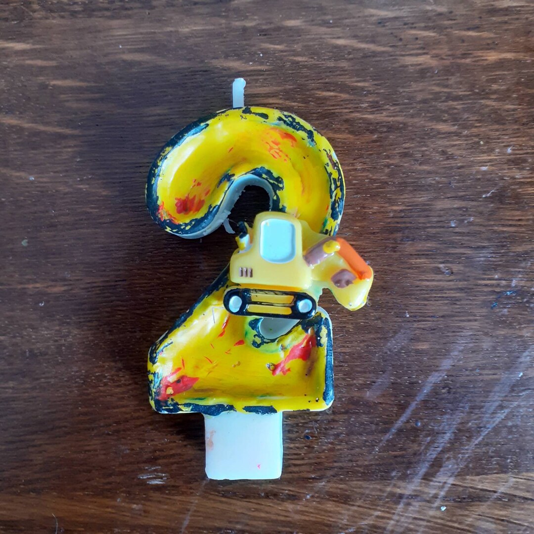 Construction Candle, Digger Birthday Candle, Big Vehicle Candle, Digger ...