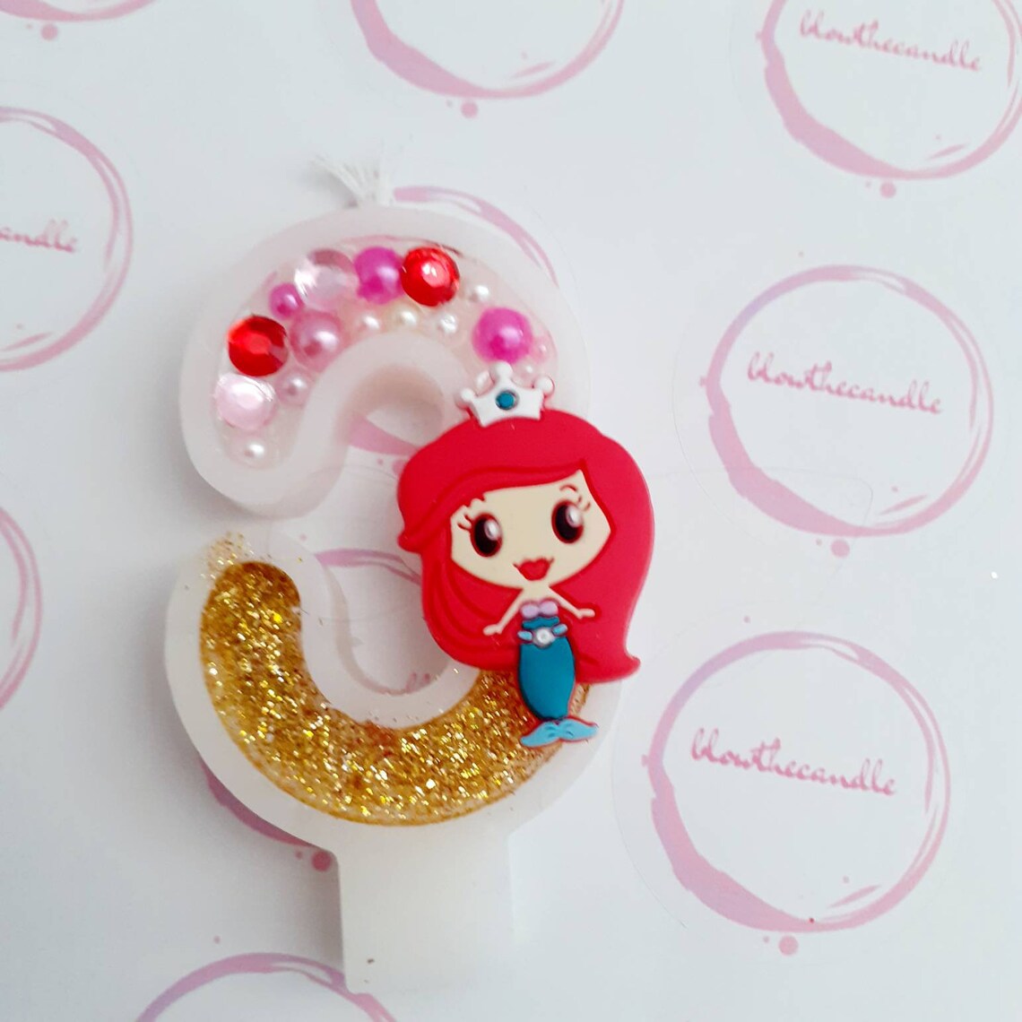 Princess Birthday Candle, Girl Party Princess Theme, Sparkly One Candle ...