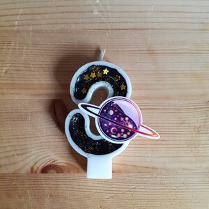 Space Birthday Candle, Galaxy Candle, Space Cake Decor, Planet Candle ...