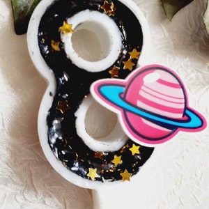 Space Birthday Candle, Galaxy Candle, Space Cake Decor, Planet Candle ...