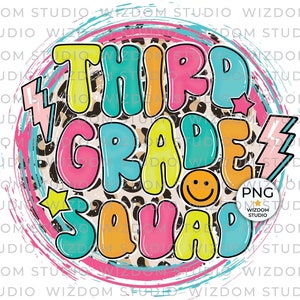 Third Grade Squad PNG Image, Back to School Design, Sublimation Designs ...