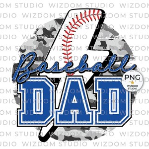 Baseball Dad PNG Image, Baseball Bolt Camo Blue Design, Sublimation ...
