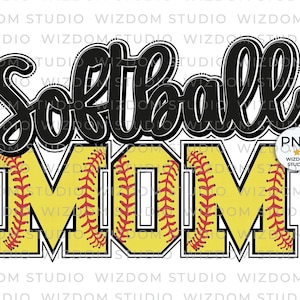 Softball Mom PNG Image, Softball Letter Design, Sublimation Designs ...