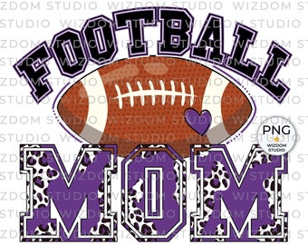 Purple Football Mom Png - Etsy