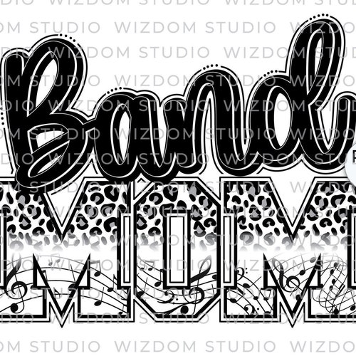 Band Mom PNG Image Black Gray Leopard Letters Marching Band - Etsy