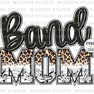 Band Mom PNG Image Black Leopard Letters Marching Band - Etsy