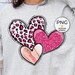 Three Hearts PNG Image, Pink Leopard Valentine's Heart Design ...