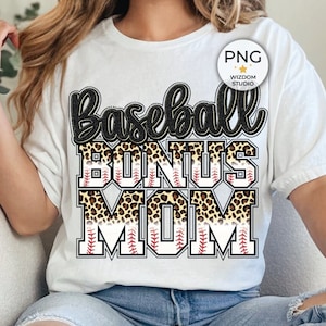 Baseball Bonus Mom PNG Image, Baseball Leopard Black Design ...