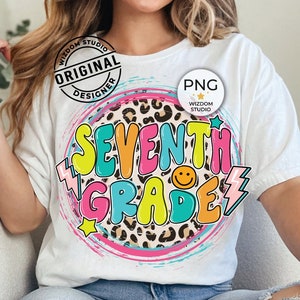 Seventh Grade PNG Image, Back to School Lightning Bolt Design ...