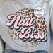 Nail Boss PNG Image, Nail Artist Leopard Retro Design, Sublimation ...