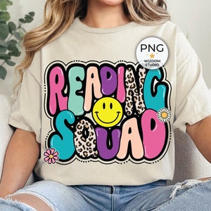 Reading Squad PNG Image, Leopard Reading Teacher Design, Sublimation ...