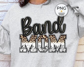 Band Mom PNG Image, Band Mom Black PNG, Mom, Leopard Marching Band ...