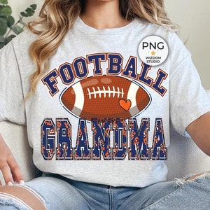 Football Grandma PNG Image, Football Leopard Navy Orange Design ...