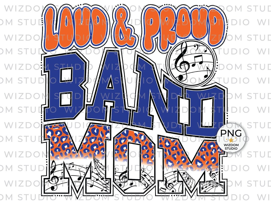 Band Mom PNG Image Leopard Marching Band Blue Orange Design - Etsy
