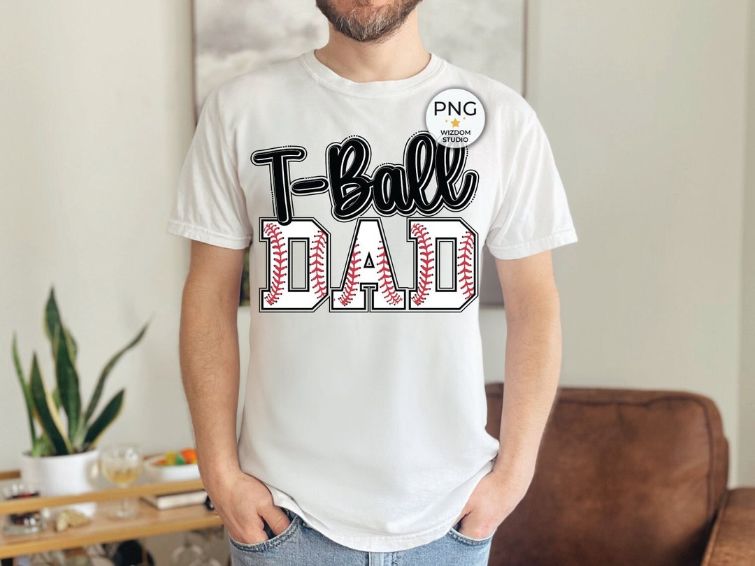 T-ball Dad PNG Image, Tee Ball Black Baseball Design, Sublimation ...
