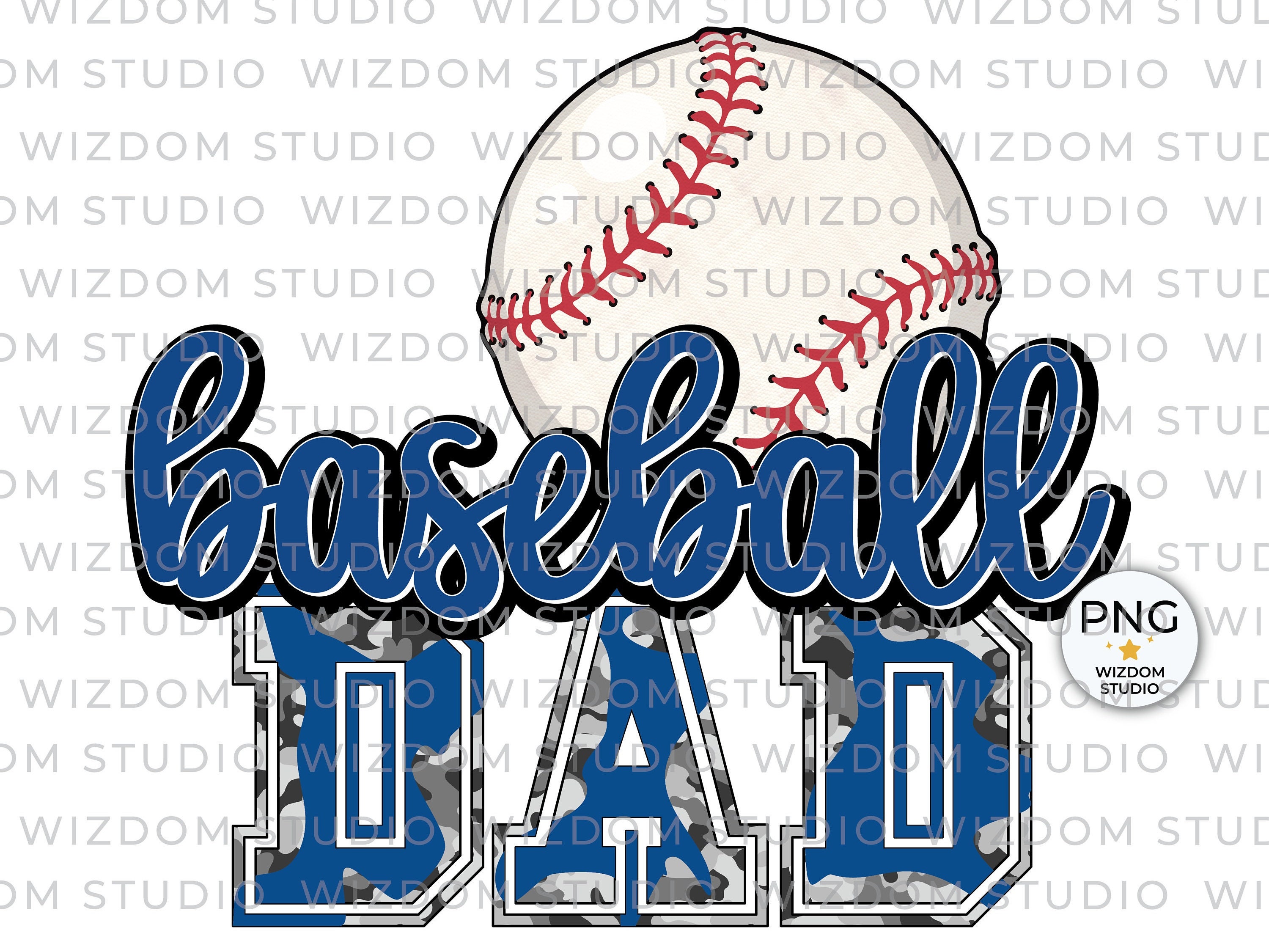 Baseball Dad PNG Image Baseball Blue Camo Design PNG File | Etsy
