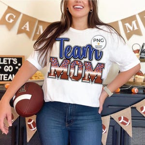 Team Mom PNG Image, Football Team Mom Leopard Blue Orange Design ...