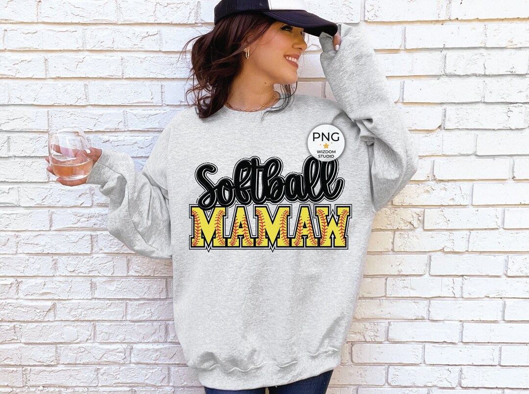 Softball Mamaw PNG Image, Softball Letter Grandma Design, Sublimation ...