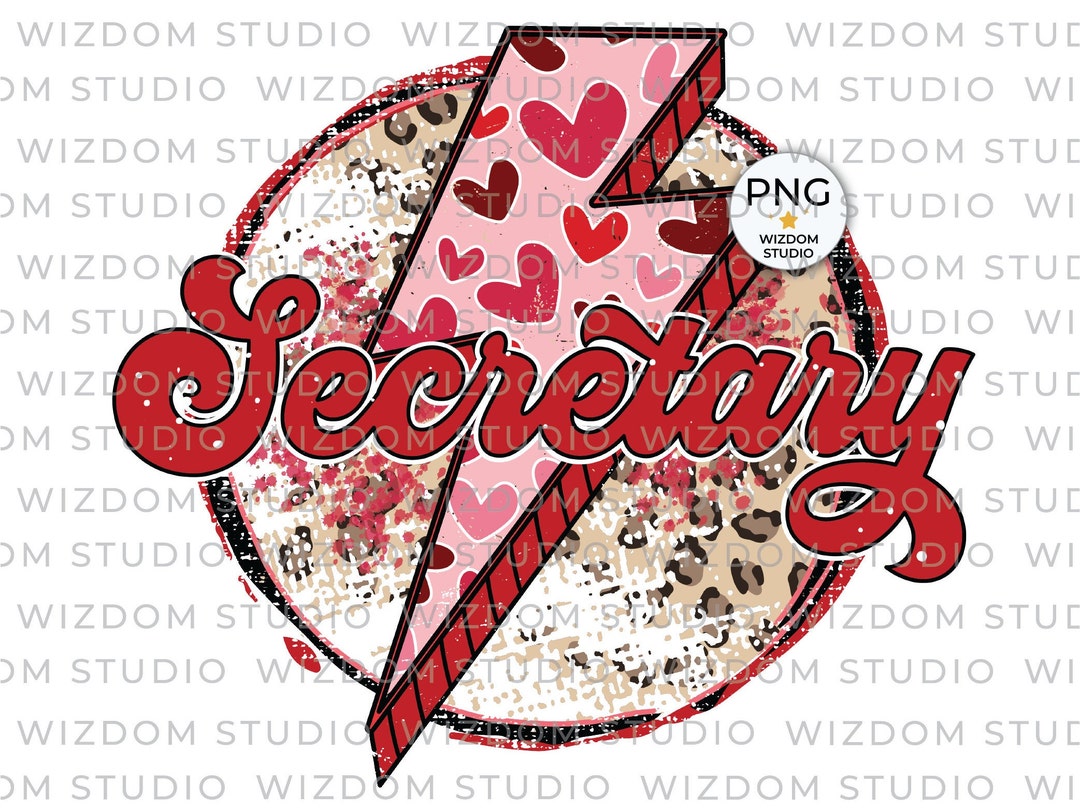 Secretary PNG Image, Red Heart Lightning Bolt Valentine Secretary ...
