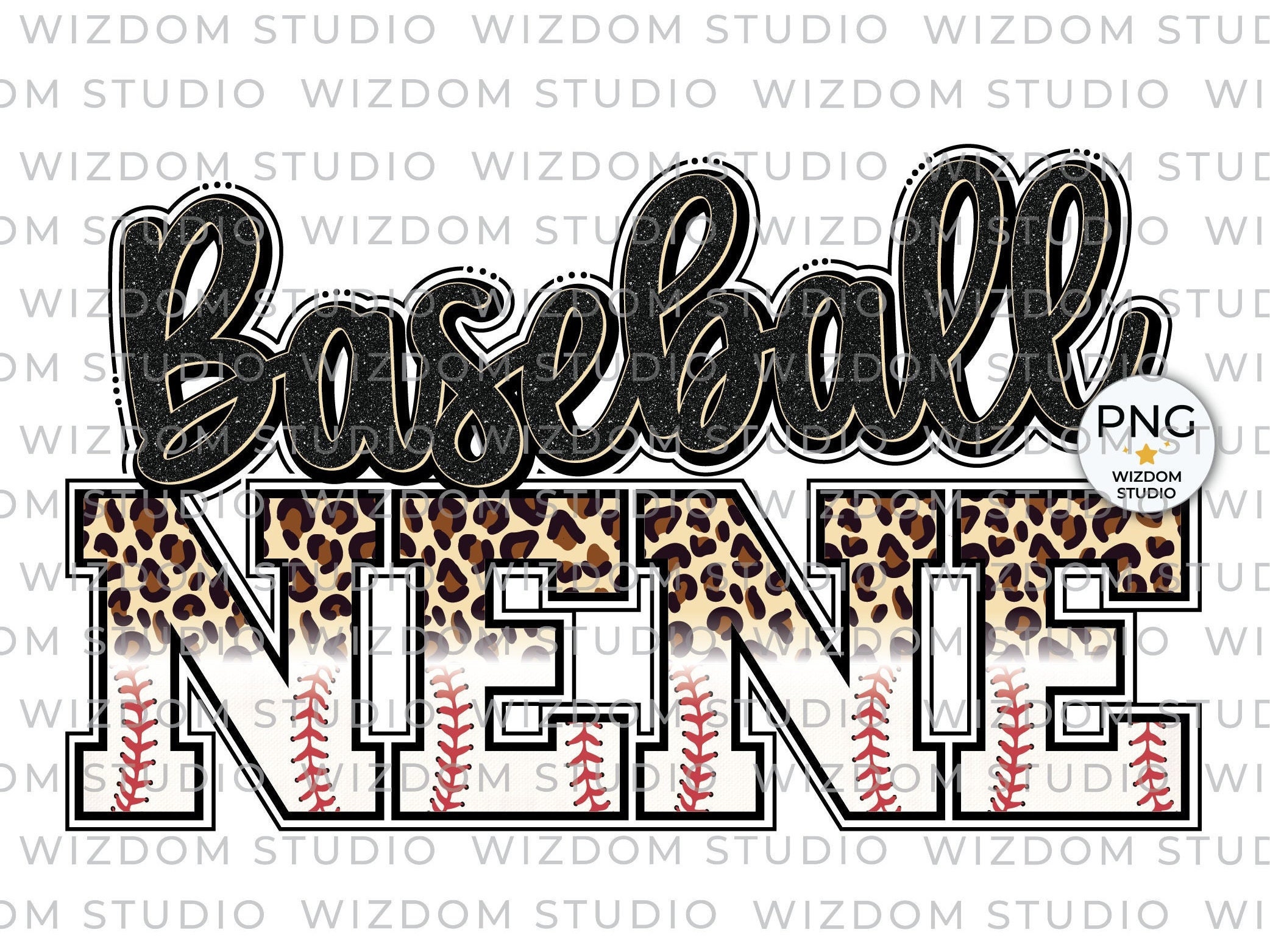 Baseball Nene PNG Image Leopard Baseball Black Design | Etsy